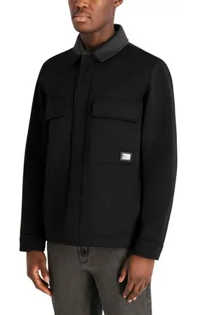 Karl Lagerfeld Twill Shirt Jacket - Black