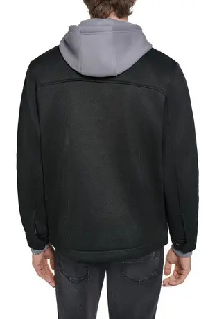 Karl Lagerfeld Paris Twill Shirt Jacket - Black