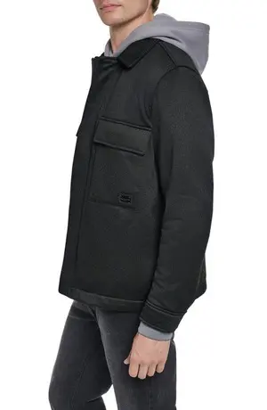 Karl Lagerfeld Paris Twill Shirt Jacket - Black