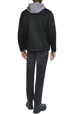 Karl Lagerfeld Paris Twill Shirt Jacket - Black