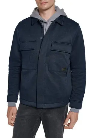 Karl Lagerfeld Twill Shirt Jacket - Navy