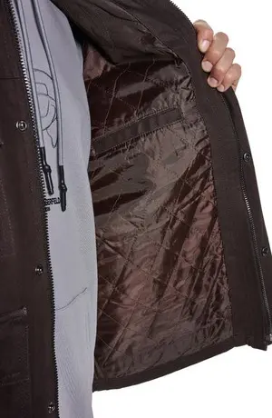 Karl Lagerfeld Waxed Cotton Jacket With Corduroy Collar - Brown