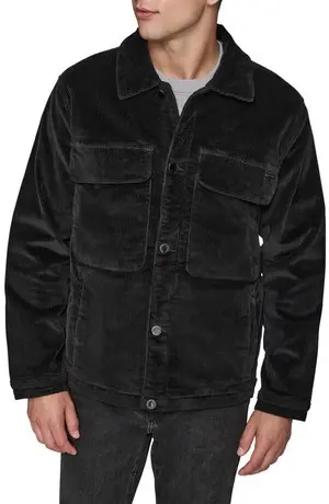 Karl Lagerfeld Corduroy Shirt Jacket - Black
