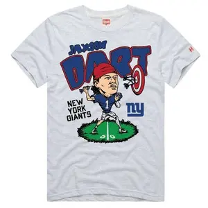 HOMAGE Jaxson Dart New York Giants Caricature Graphic T-shirt - Ash