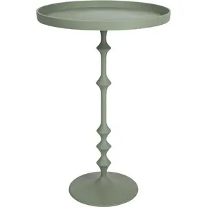 STORIED HOME Metal Round Table With Sculptural Silhouette - Green