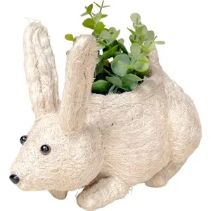 LIKHA Baby Bunny Handwoven Planter - White
