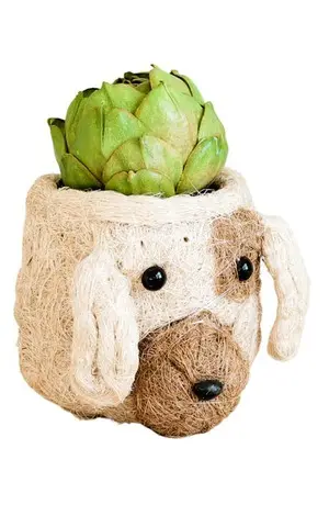 LIKHA Mini Dog Succulent Planter - White/brown