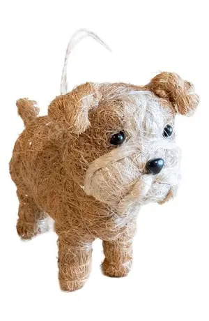 LIKHA English Bulldog Handwoven Ornament - Brown/white