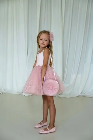 MINI CELEBRITIES Sleeveless Sparkle Tulle Dress - Sparkle Pink