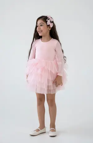 MINI CELEBRITIES Open Back Fluffy Tutu Dress - Pink Rose
