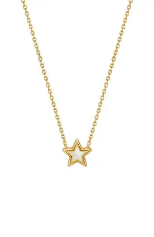 KARMA AND LUCK Inner Strength Rainbow Moonstone & Pearl Star Gold Necklace - Gold/white
