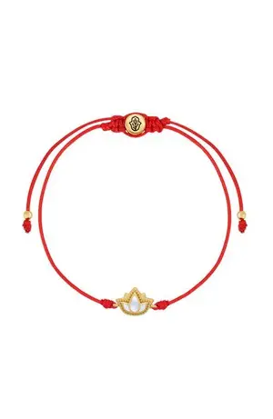 KARMA AND LUCK Red String Hamsa Heart Bracelet - Burgundy/gold