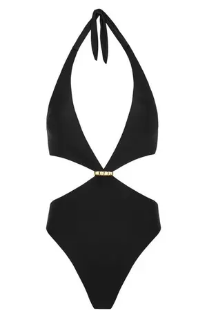 VIX PAULA HERMANNY Bessie Cutout One-piece Swimsuit - Black