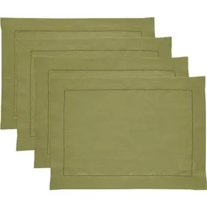 SOLINO HOME Linen Placematsclassic Hemstitch Avocado