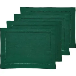 Solino Home Linen Placemats Set Of 4, 14 X 19 Inch For Dining Table Rainforest