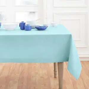 SOLINO HOME Linen Table Throwfete Aqua Blue