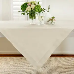 Solino Home Linen Table Throw 52 X 52 Inch For Dining Table Birch
