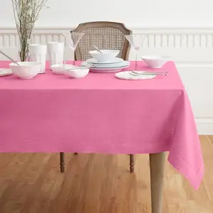 SOLINO HOME Linen Table Throwfete Flamingo Pink