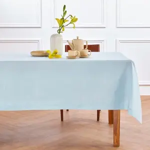 SOLINO HOME Linen Table Throwfete Ice Water