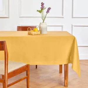 SOLINO HOME Linen Table Throwfete Mustard Yellow