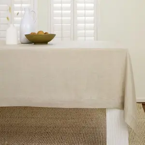 SOLINO HOME Linen Table Throwfete Natural