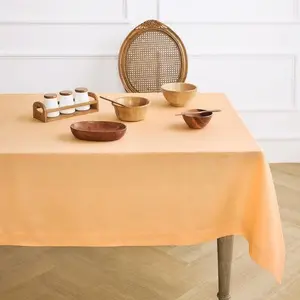 SOLINO HOME Linen Table Throwfete Peach