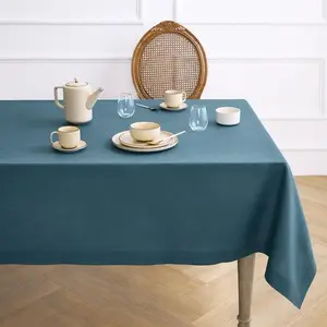 SOLINO HOME Linen Table Throwfete Peacock Blue