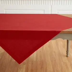 Solino Home Linen Table Throw 52 X 52 Inch For Dining Table - Red
