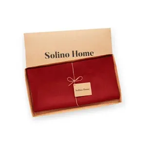 Solino Home Linen Table Throw 52 X 52 Inch For Dining Table - Red