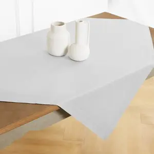 Solino Home Linen Table Throw 52 X 52 Inch For Dining Table Silver Cloud