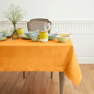 SOLINO HOME Linen Table Throwfete Tangerine Yellow