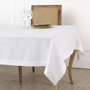 SOLINO HOME Linen Table Throwfete White