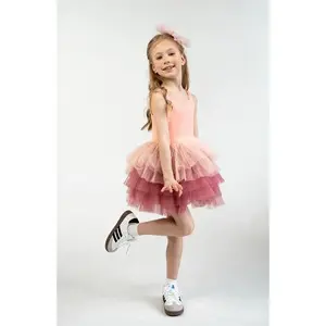 MINI CELEBRITIES Bloom Sleeveless Tutu Dress - Salmon Bloom