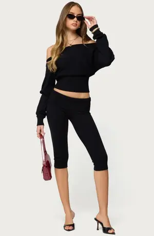 EDIKTED Skyla Knit Capri Pants