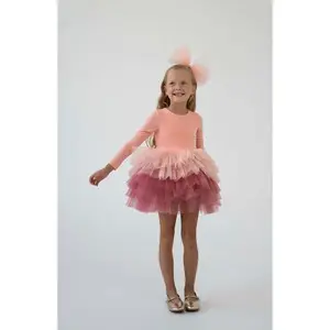 MINI CELEBRITIES Fluffy Tutu Dress - Salmon Dusty