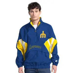 STARTER Seattle Mariners Cooperstown Chief Half-zip Pullover - Royal