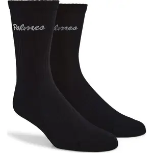 PALMES 2-Pack PALMES Logo Crew Socks Black