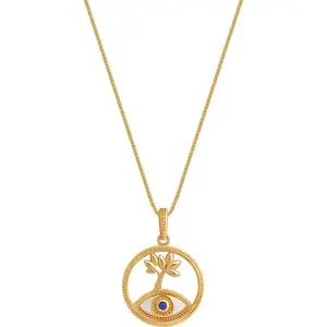 KARMA AND LUCK Eternal Balance Tree Of Life Sapphire Necklace - Gold