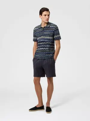 Missoni Bermuda Shorts With Zigzag Pattern - Navy