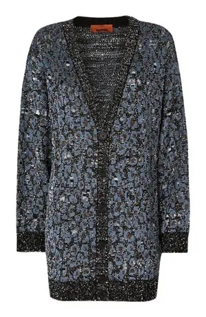Missoni Oversized Jacquard Knit Cardigan With Animalier Pattern