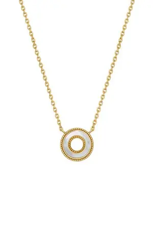 KARMA AND LUCK White Mother Of Pearl Karma Circle Necklace - Gold