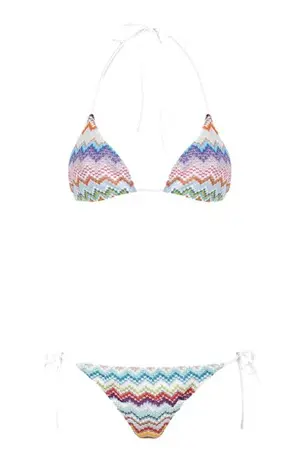 Missoni Triangle Bikini With Zigzag Pattern - Multicoloured