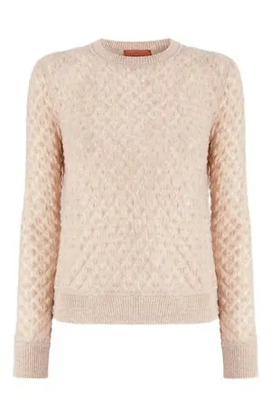 Missoni Cashmere Crewneck Pullover With Lace Pattern