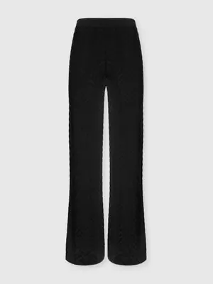 Missoni Straight-leg Stretch Chevron Trousers In Cotton And Viscose - Black