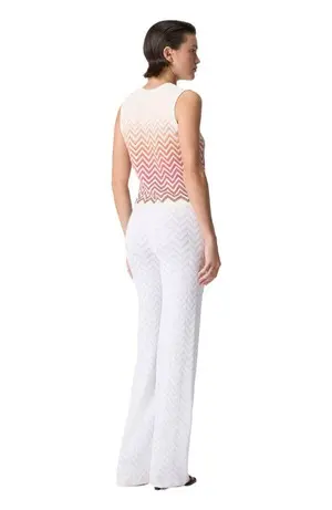 Missoni Straight-leg Stretch Chevron Trousers In Cotton And Viscose - White