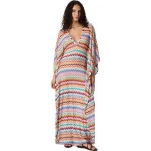 Missoni Long Caftan Cover-up With Micro Pixel-effect Zigzag Pattern - Multicoloured
