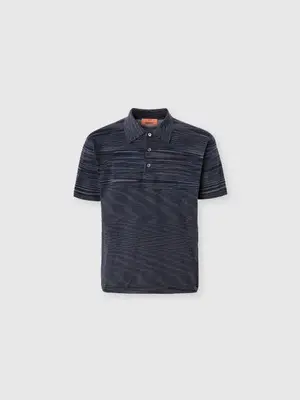 Missoni Space-dye Mercerized Cotton Polo Shirt - Blue