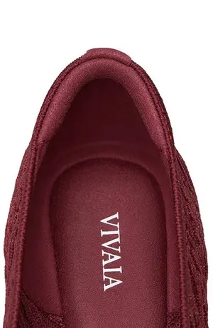 Vivaia T-bar Ballet Flats - Burgundy Metallic