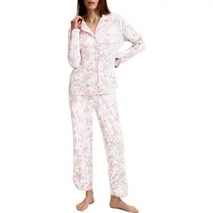 PETITE PLUME Print Tulip Pima Cotton Pajamas - Pink