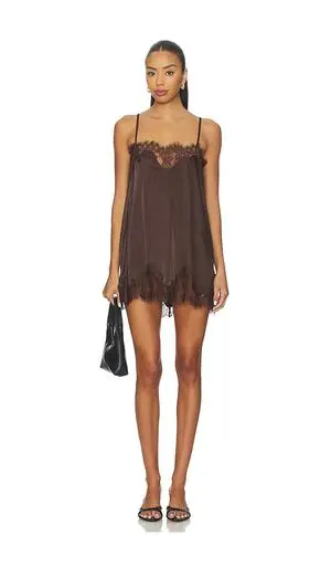 KAT THE LABEL Olivia Slip - Espresso